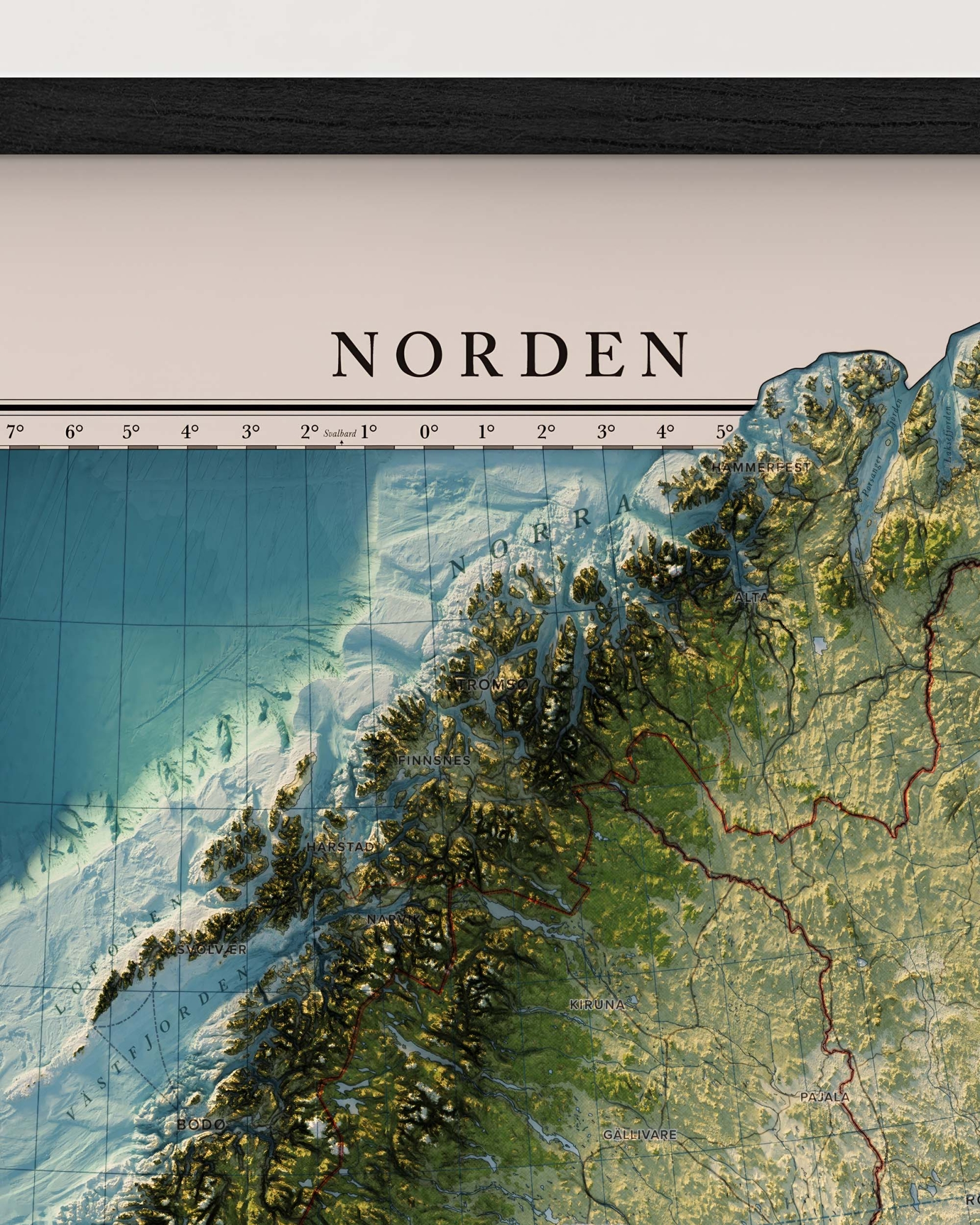 Topografisk karta över Sverige - Norden - Mapbits